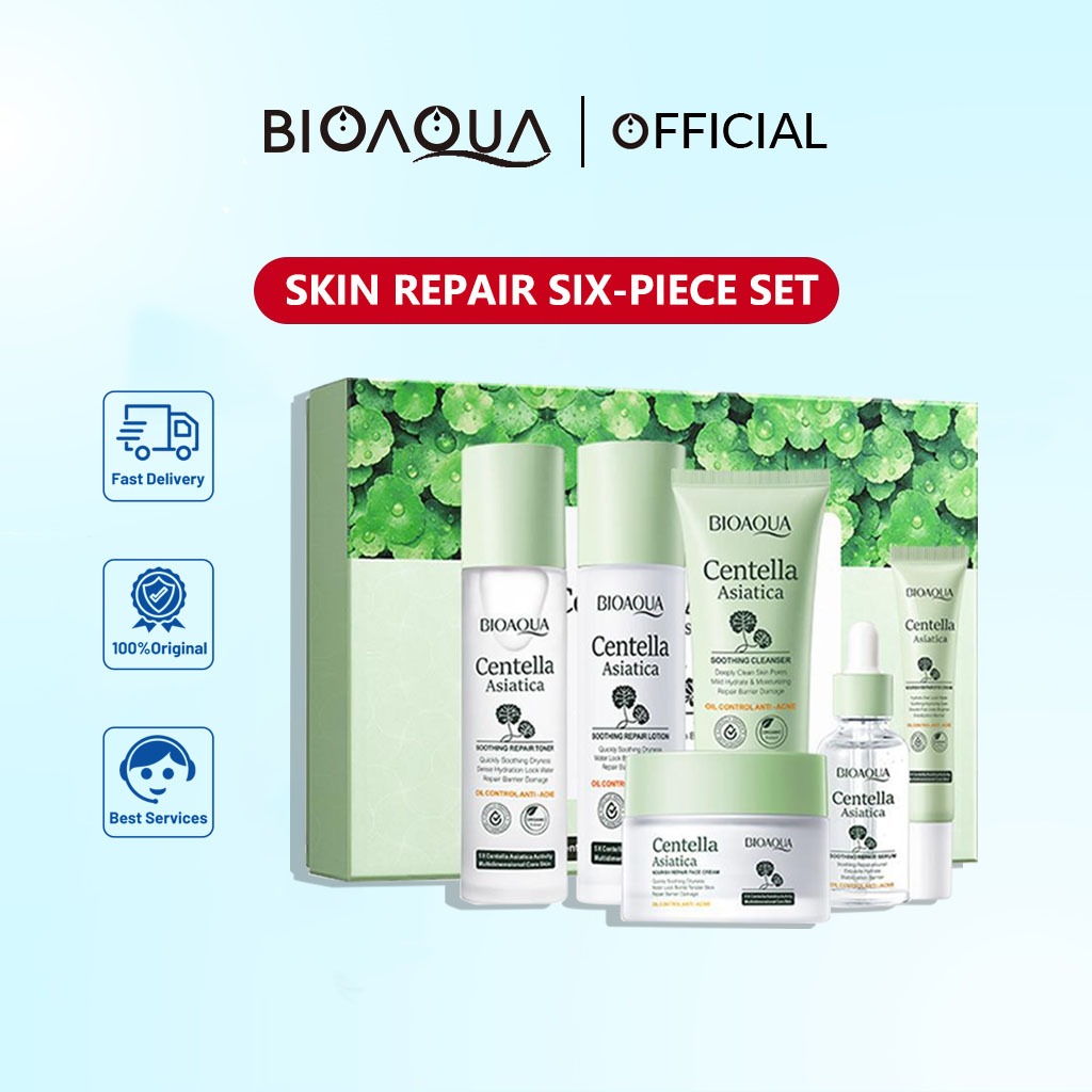 BIOAOUA Centella Asiatica Skin Care Set 6 PCS With Box Facial Care ...