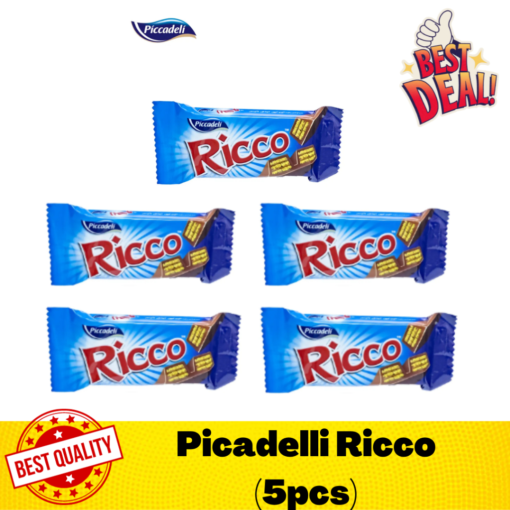 [5pcs] Piccadeli Ricco Wafer Chocolate, 23.5g | Shopee Philippines