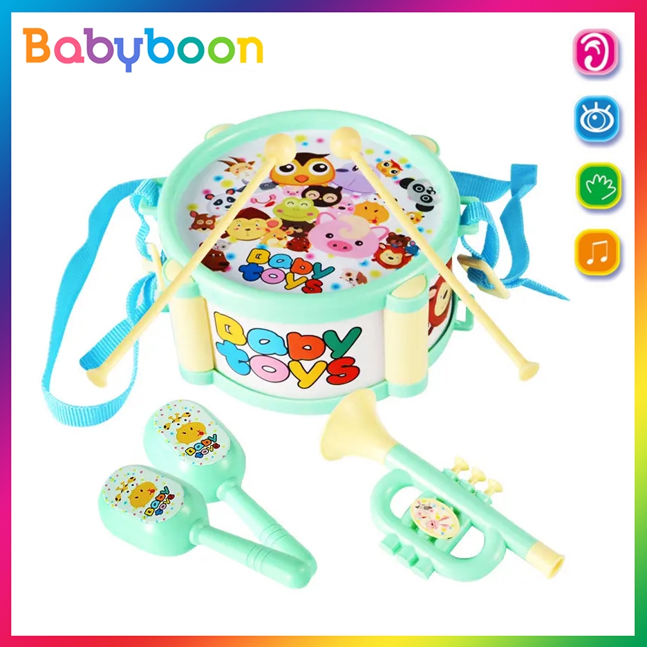 Babyboon Concert Kids Drum Set Bell Toy Musical Instrument Rattle ...