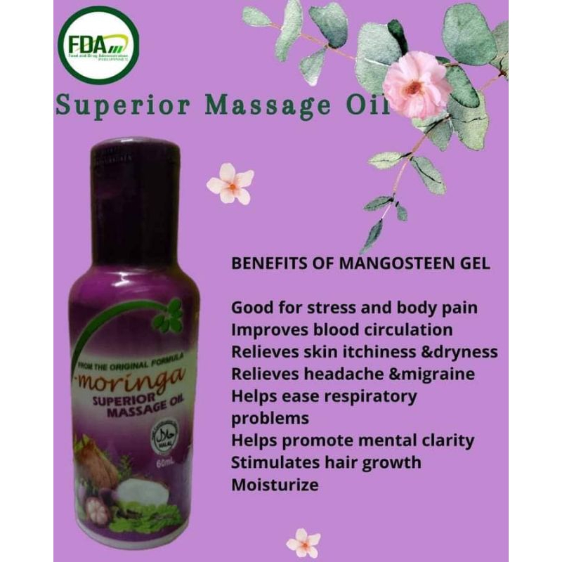 Superior Moringa massage oil (violet) 60 mL,good for stress 1 bottle ...