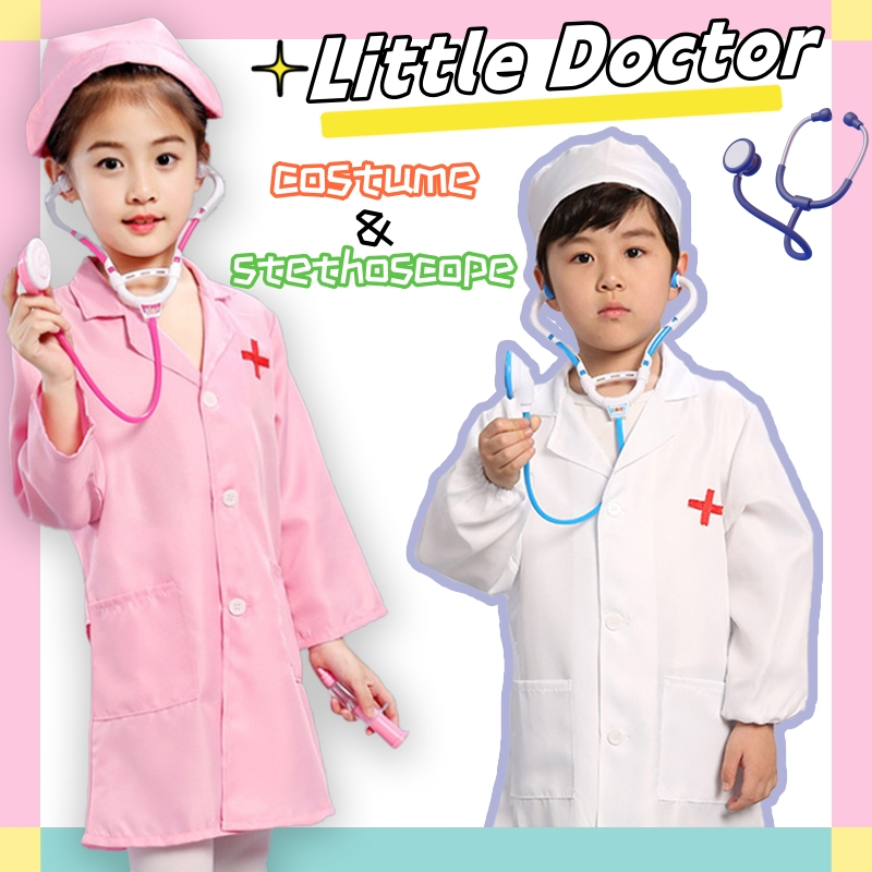 【COD】Labcoat Doctor Costume for Kids White Gown Nurse Uniform Toy ...