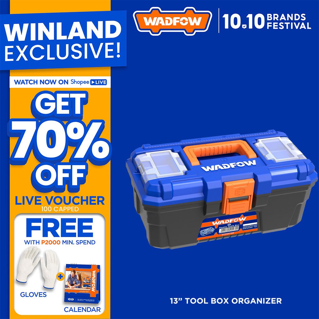 Wadfow by Winland 13inch-16inch Plastic Tool Box Organizer Case /w Removable Tray Heavy Duty WAD ...