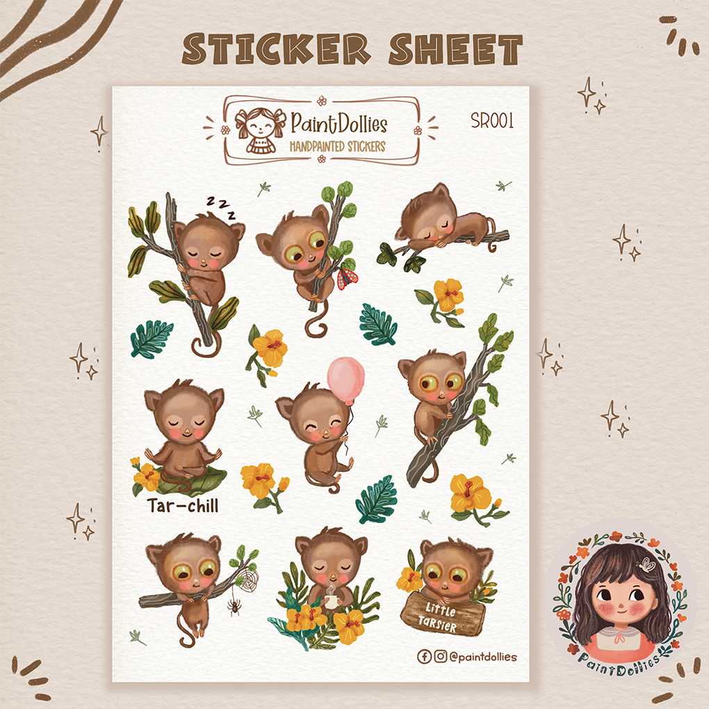 Cute Tarsier stickers, aesthetic stickers, journal stickers, planner ...