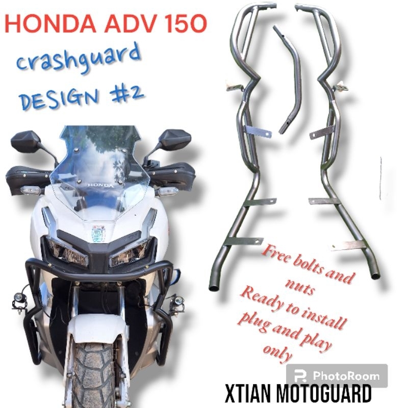 HONDA ADV 150 - NEW DESIGN CRASHGUARD (POWDER COATED) | Shopee Philippines