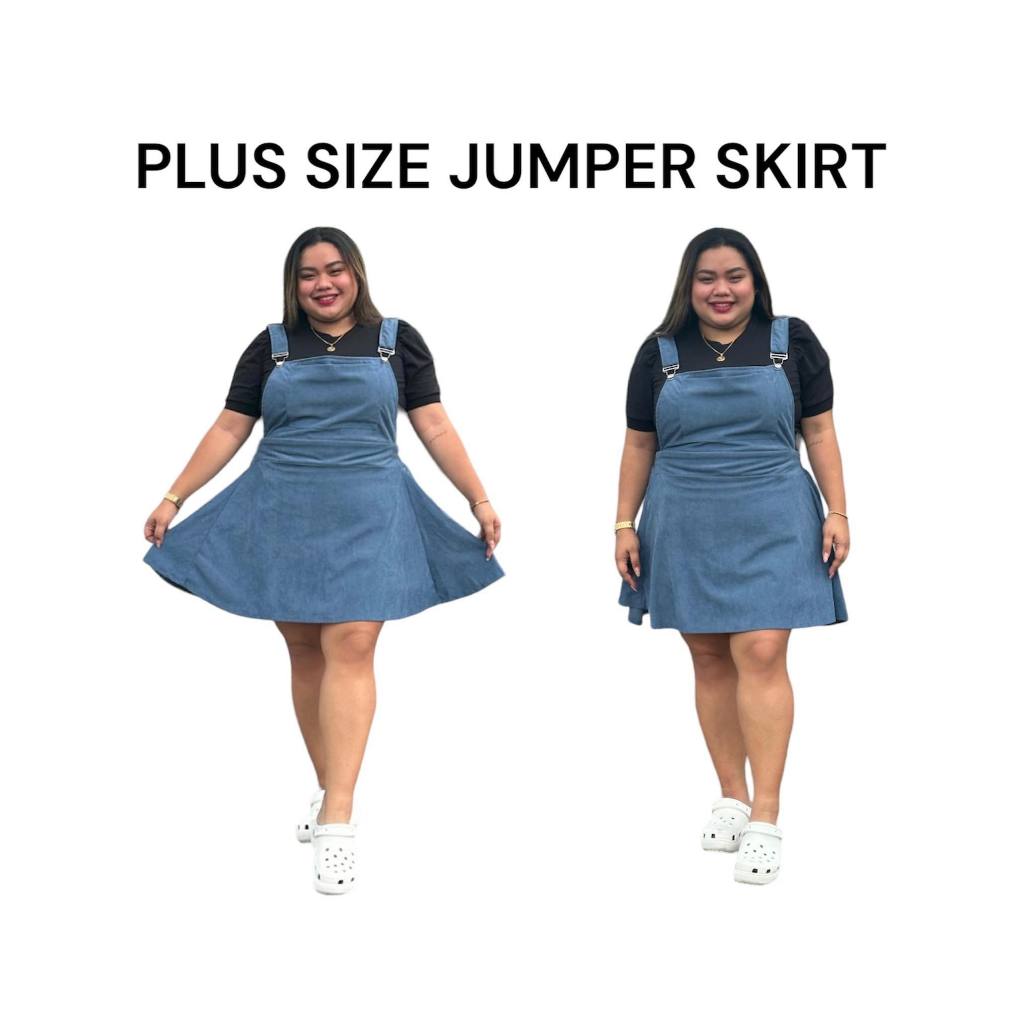 DBV AMBER - Plus Size Corduroy Jumper Skirt up to 50” waistline ...