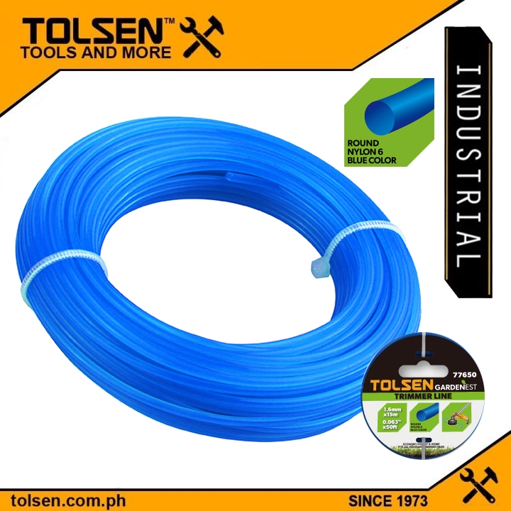 Tolsen Nylon Grass Trimmer Line 15M (Square Shape Hole) (1.6mm - 3mm) For Grass Cutter | Shopee ...