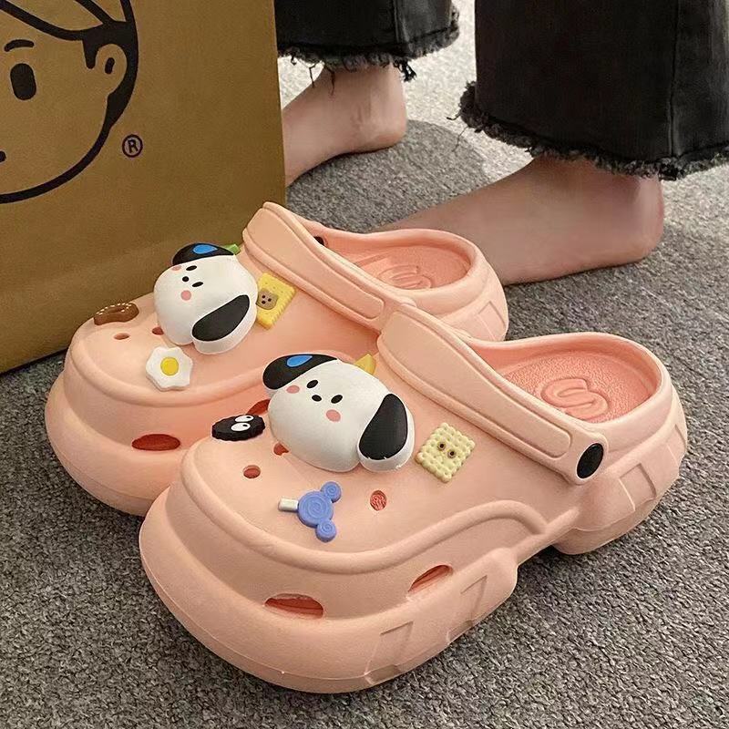 1220#EVA cute dog step on poo feeling Crocs women's wear thick soles ...