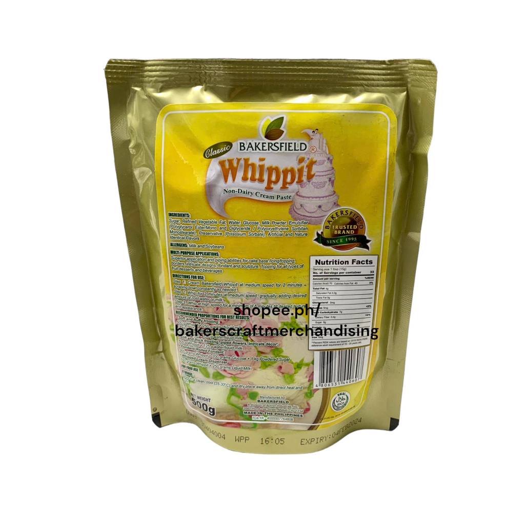 Whippit 500g BakersField Expiry Dec. 2 2024 | Shopee Philippines