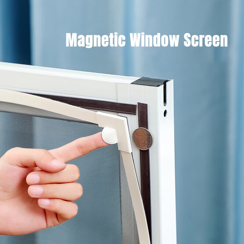 Magnetic Window Screen Washable Detachable DIY Self-Adhesive Window ...