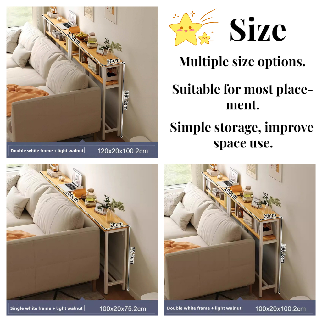 Sofa Side Table Shelf Bedroom Long Table Study Table Desk Behind the ...