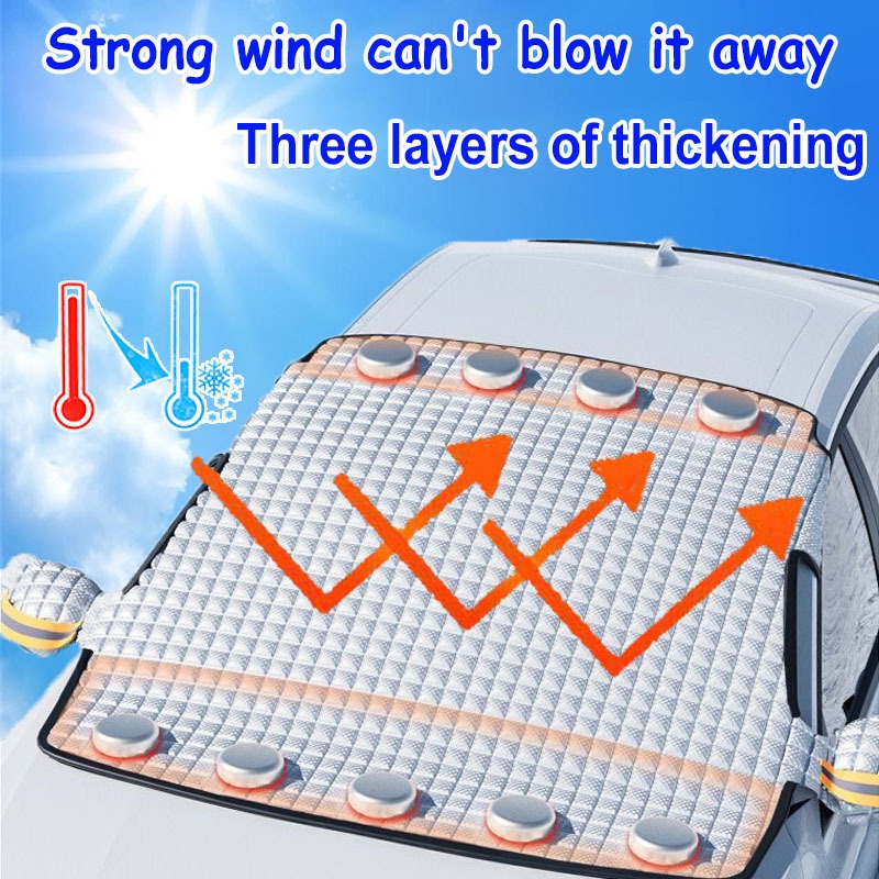Three layers thickened car sun shade windshield cover 9 magnetscar sun ...