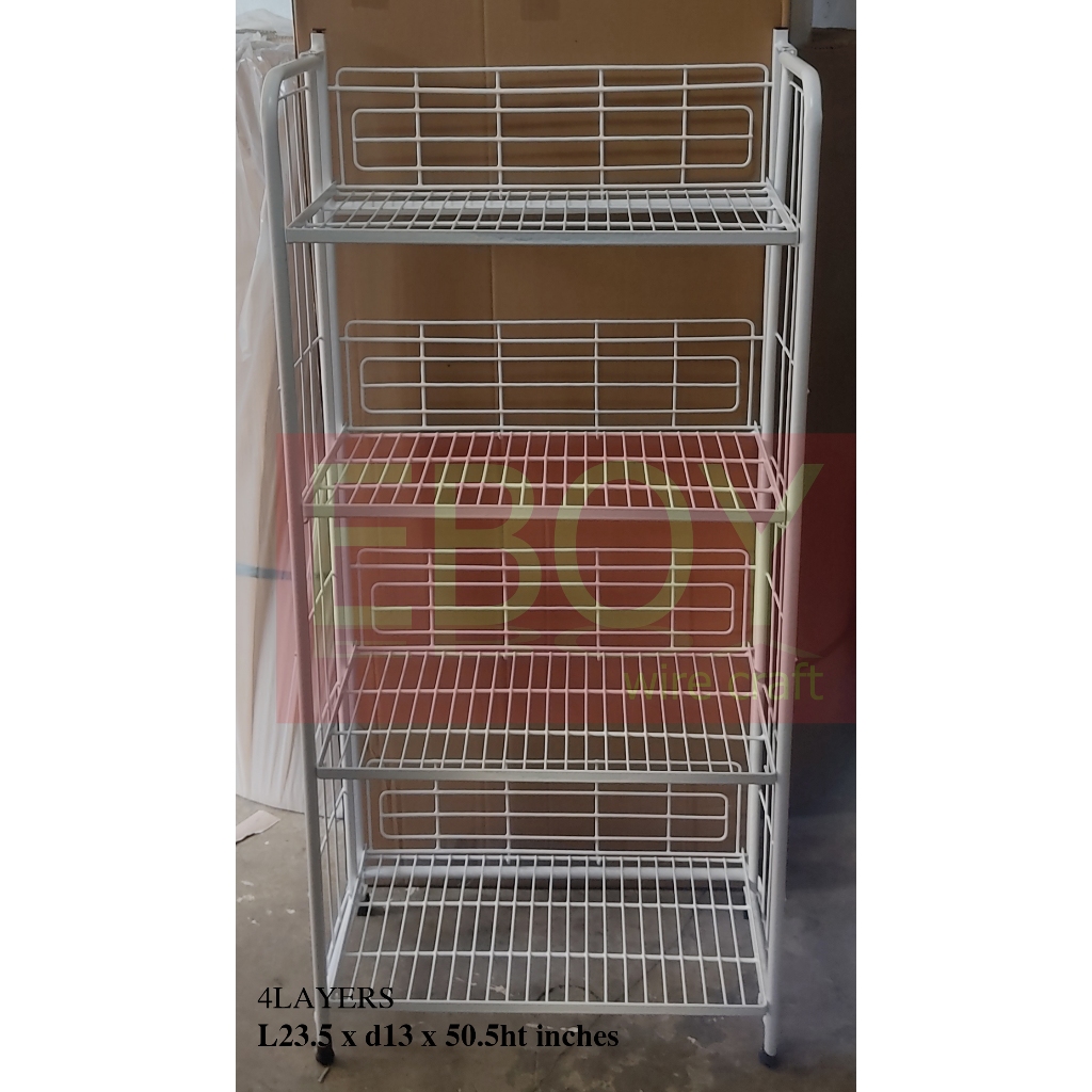 4Layers shelf folding/kiosk shelf/sarisari store shelves | Shopee ...