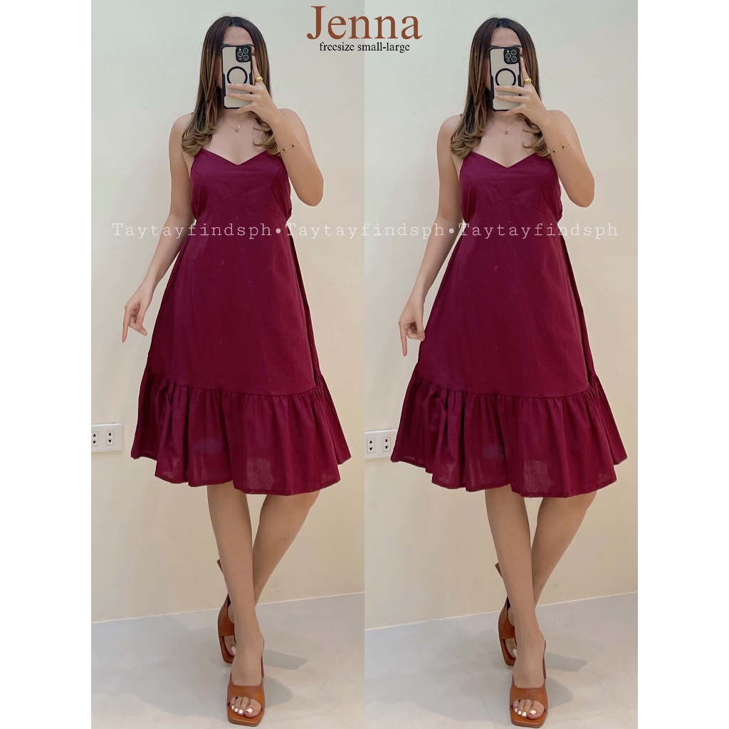 JENNA MERMAID KNEE LINEN DRESS | taytayfindsph | Shopee Philippines