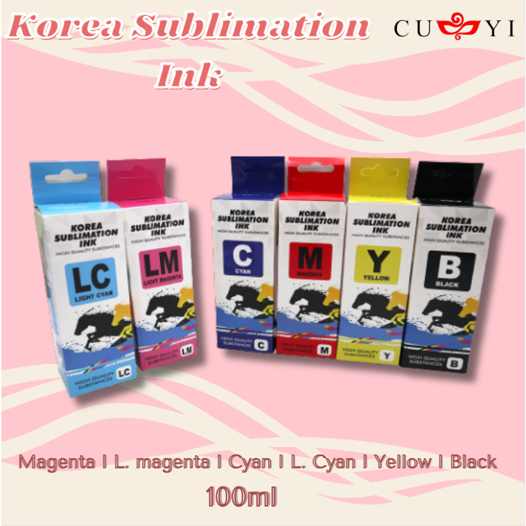 CUYI Korea Sublimation Ink for EPSON 100ML (6 Colors) | Shopee Philippines
