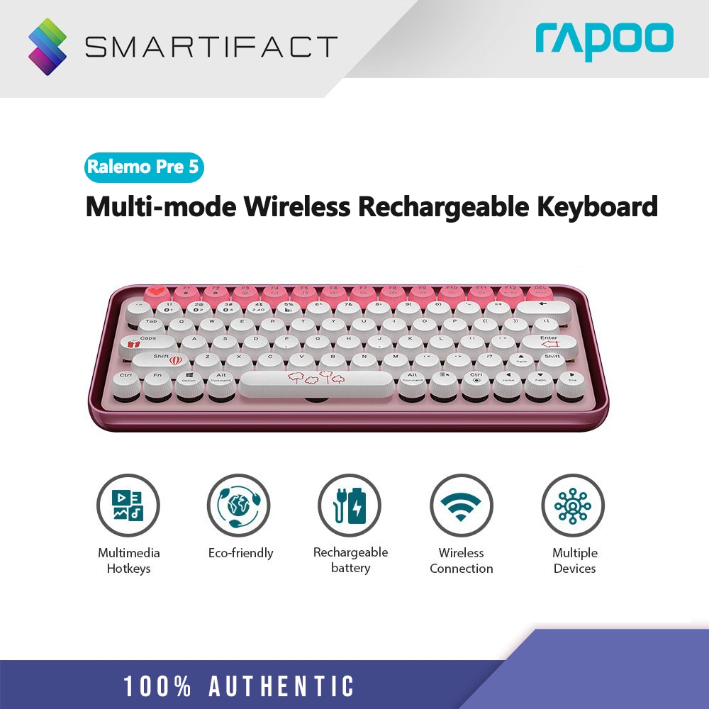 Rapoo Ralemo Pre 5 Multi-mode Wireless Rechargeable Keyboard 2.4G and ...