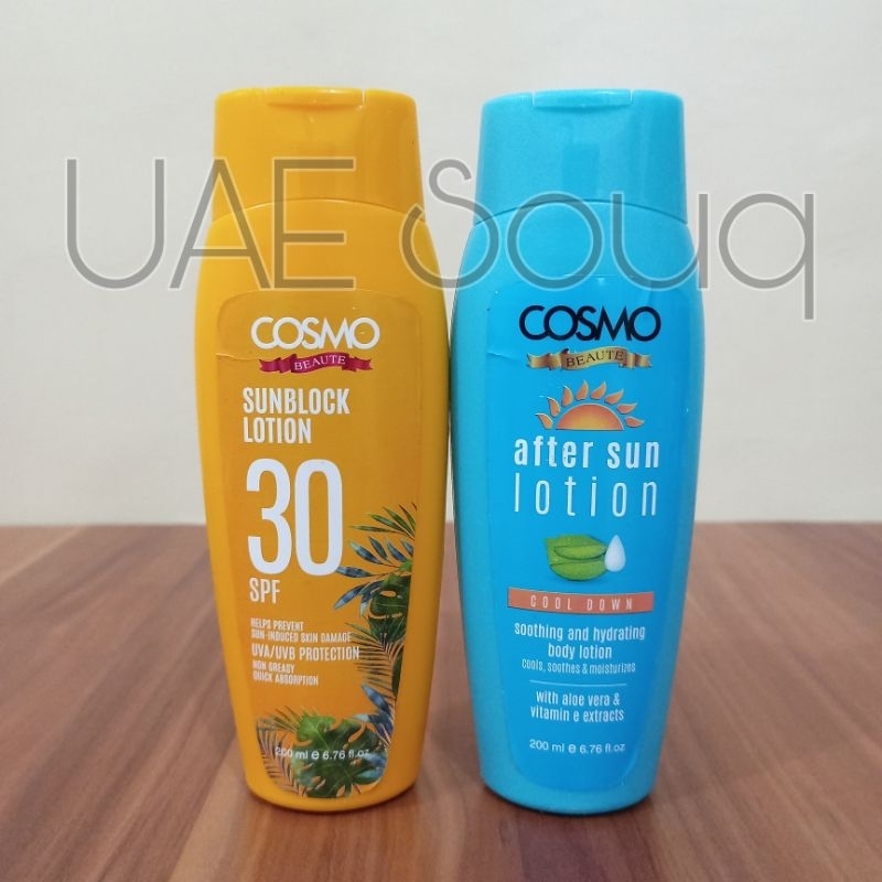 Cosmo Sunblock Lotion 30SPF+After Sun Lotion SET | Shopee Philippines