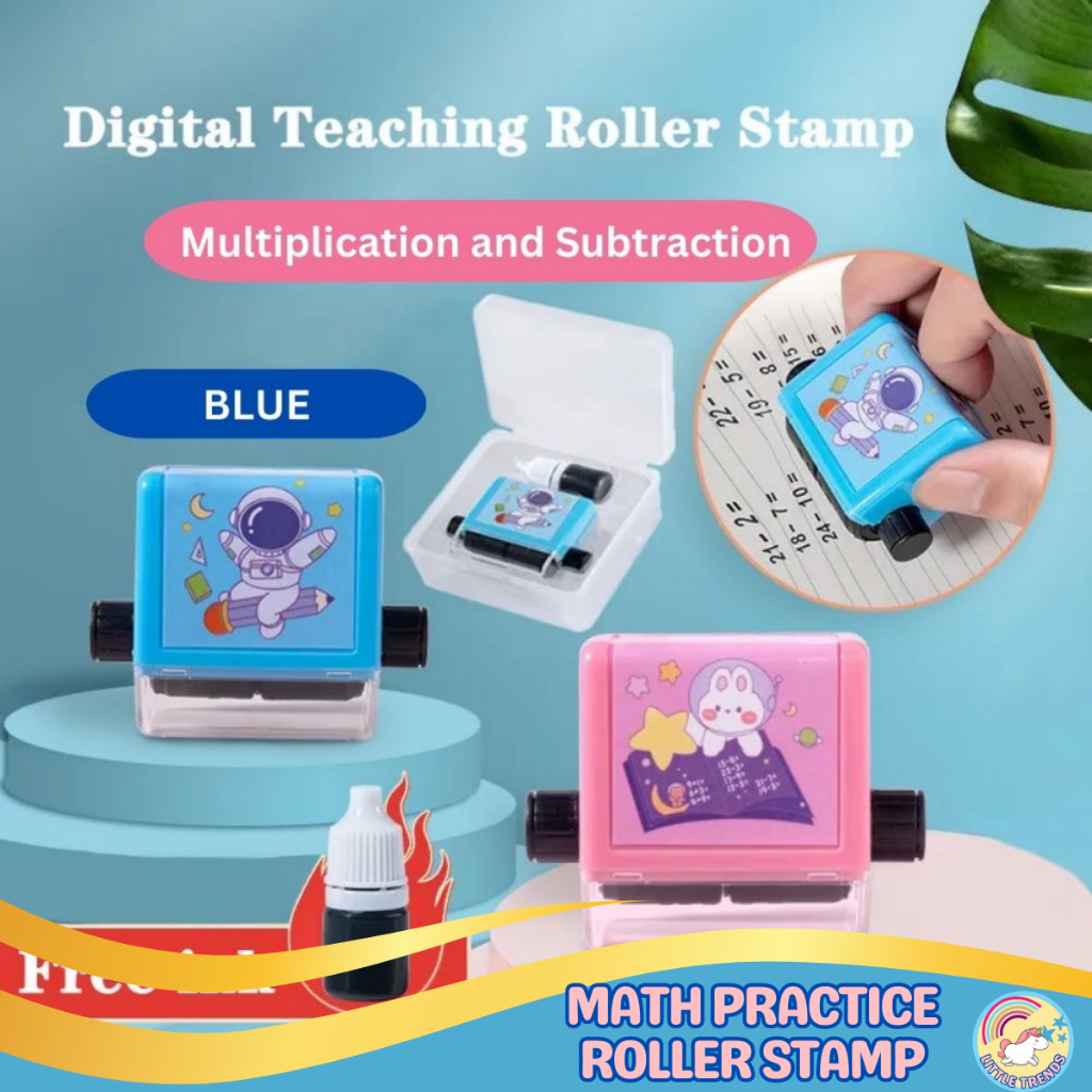Math Multiplication and Subtraction Practice Rolling Stamp with Ink for ...