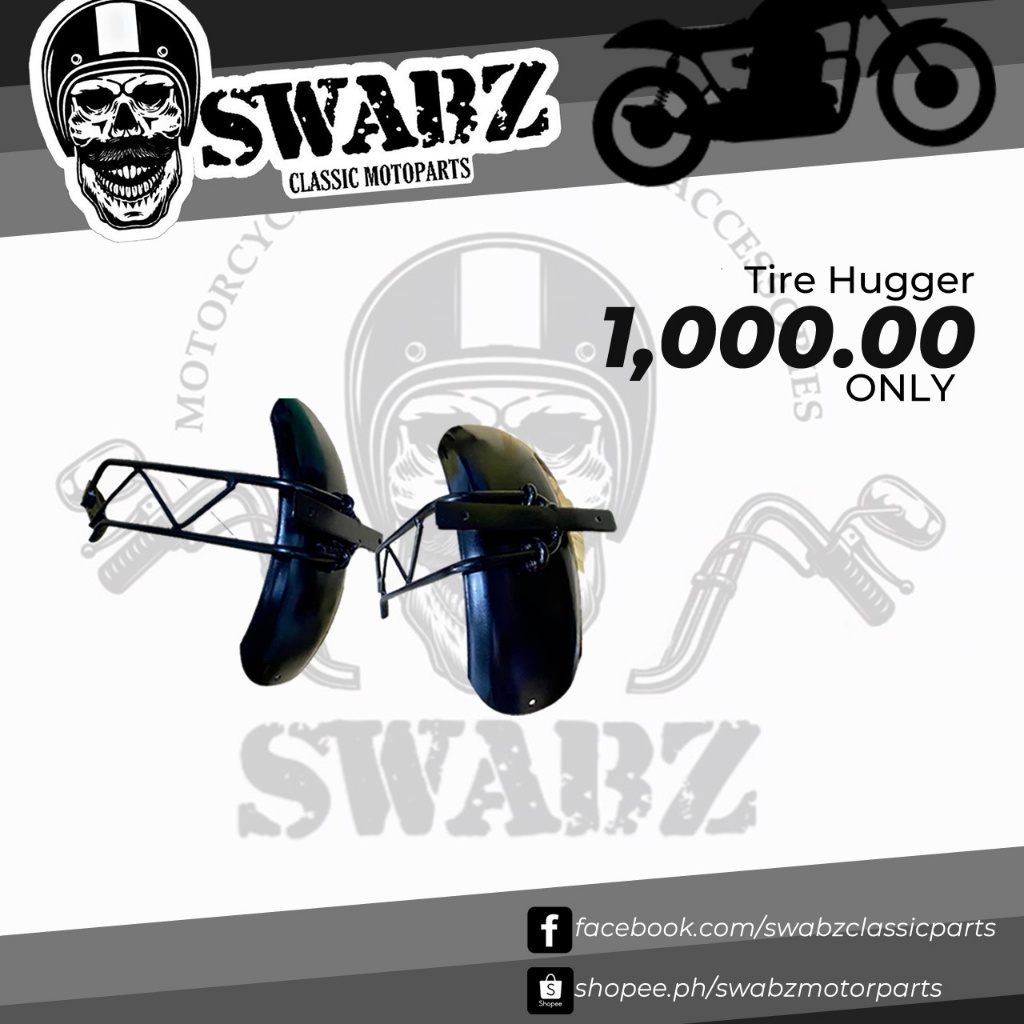 Tire hugger with plate holder color black | Shopee Philippines