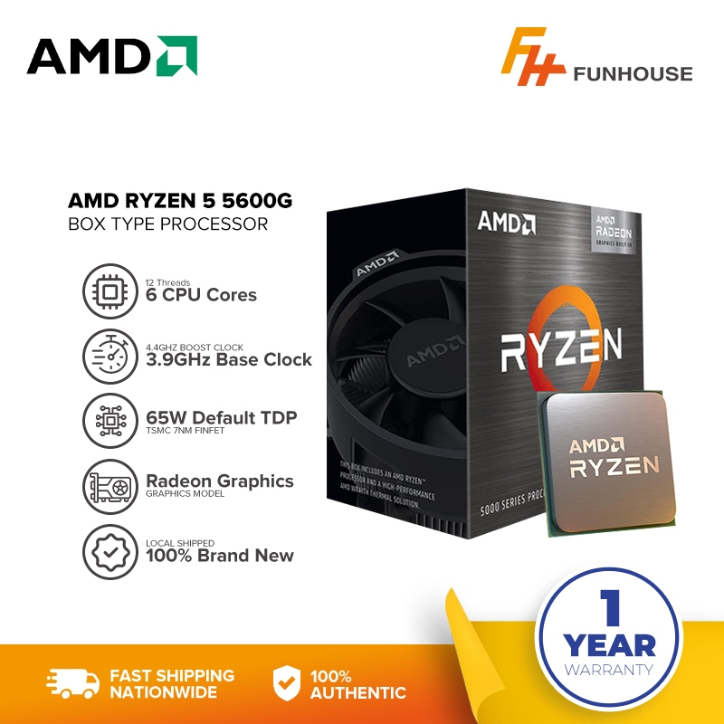 Funhouse | AMD Ryzen™ 5 5600G Desktop Processor (Socket AM4, CPU Cooler ...