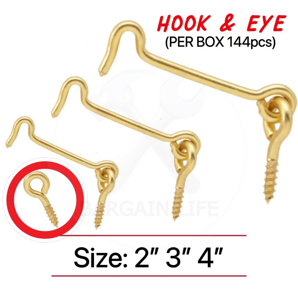 Door/Window Hook with Eye for Cabinet 2" 3" 4" (PER BOX 144pcs ...