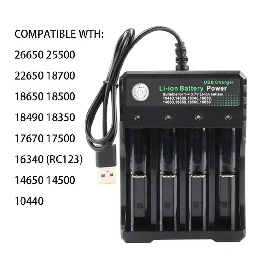 3.7V 18650 Charger Li-ion Battery Charging Portable universal charger ...