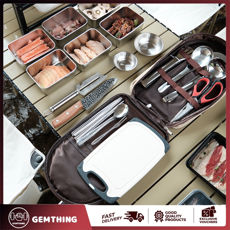 Outdoor tableware portable set picnic kitchenware supplies self driving ...