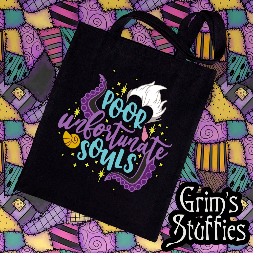 Disney Villains Tote Bag LARGE + Hades, Ursula, Little Mermaid, Poison ...