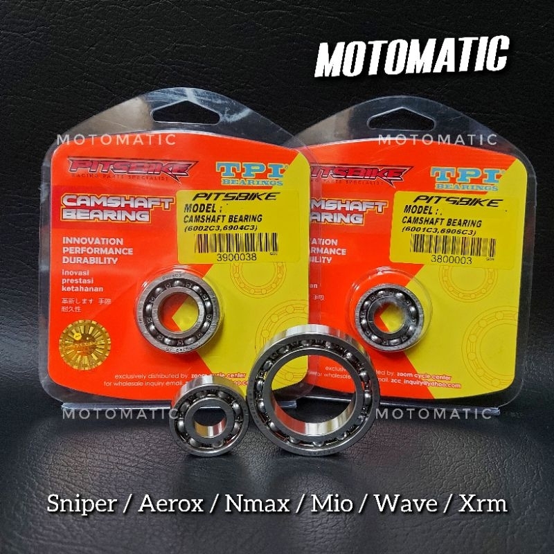 SNIPER, AEROX, NMAX, MIO SPORTY, WAVE, XRM | C3 Cam bearing / Camshaft bearing (2PCS) TPI x ...