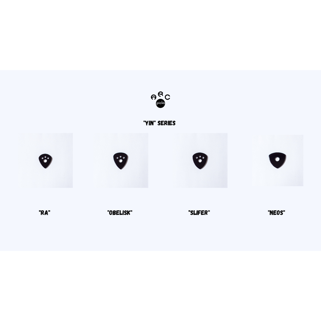 Arc Picks "Yin/Black" Series (Handmade Acrylic Guitar/Bass Plectrum ...