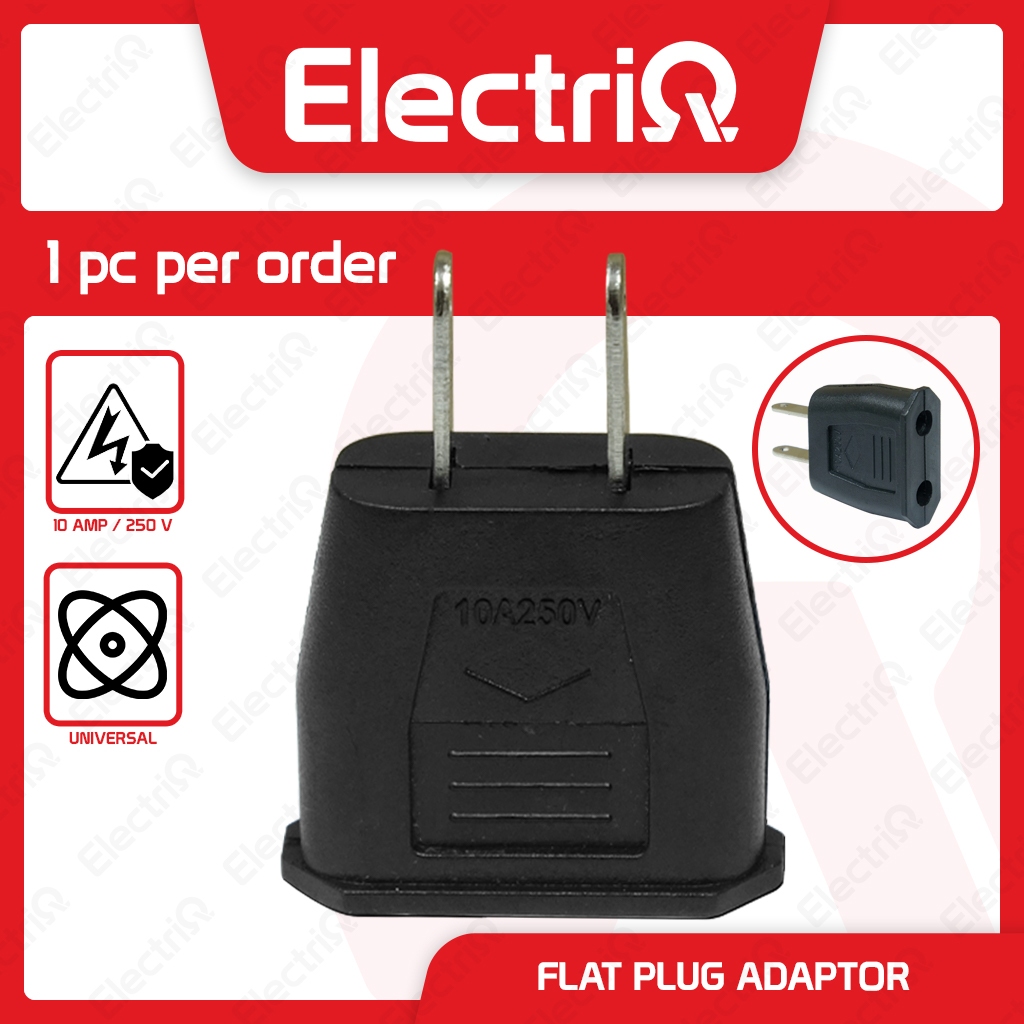 Electriq Round to AC Flat Plug Adaptor | Adapter 10A-250V RND-AC Adap ...