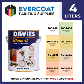 Davies Gloss-it QDE Paint for Wood / Furnitures 4L (Whites and Neutrals ...