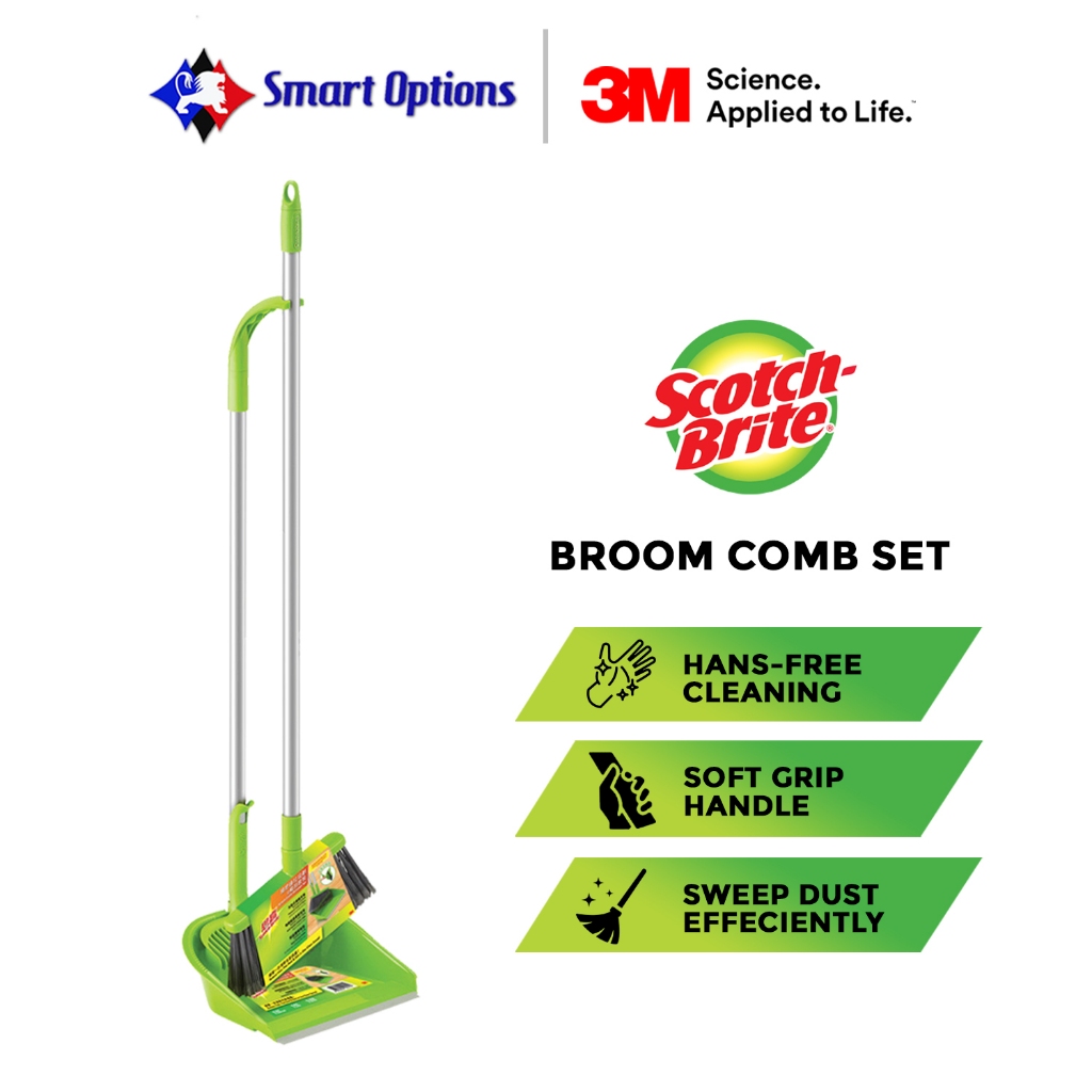 3M SCOTCH-BRITE BROOM COMB AND DUSTPAN SET | Shopee Philippines