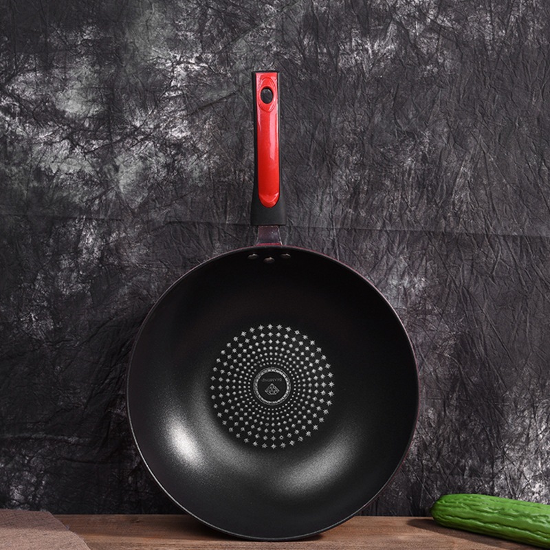 TWH 32CM Wok Pan: Premium Medical Stone, 3-Layer Composite Diamond ...