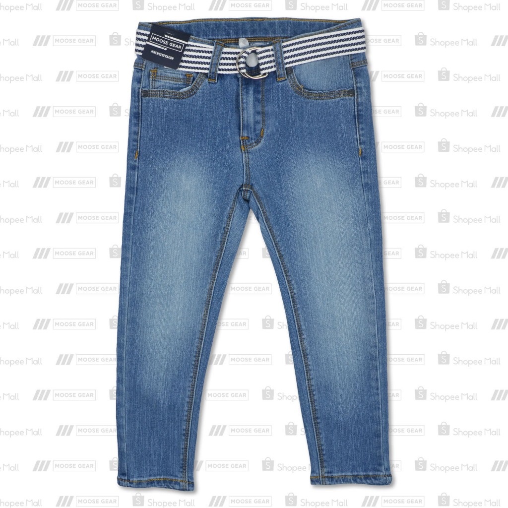 Moose Gear Blue WASH Denim Long Pants With MG88 Embossed Detail (LP-D ...