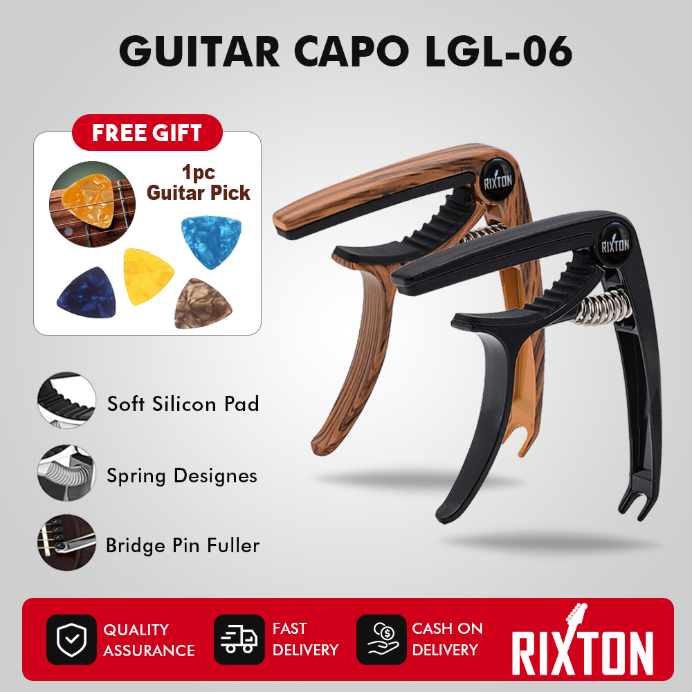 Rixton Guitar Capo Lgl 06 Clamp Aluminum Alloy Metal Wood Grain Quick ...