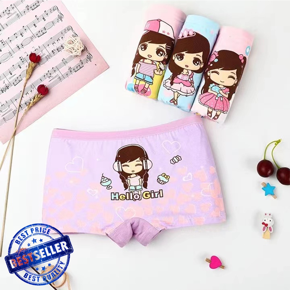4pcs Cacti Keno Panty for Girl Flat Corner Underwear Pure Cotton ...