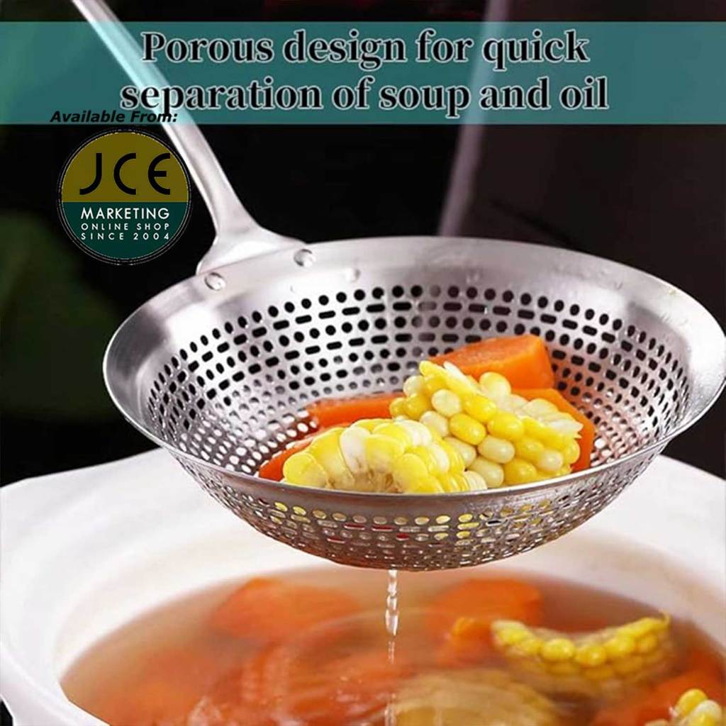 Stainless Professional Cooking Strainer Skimmer Ladle with Long Handle ...