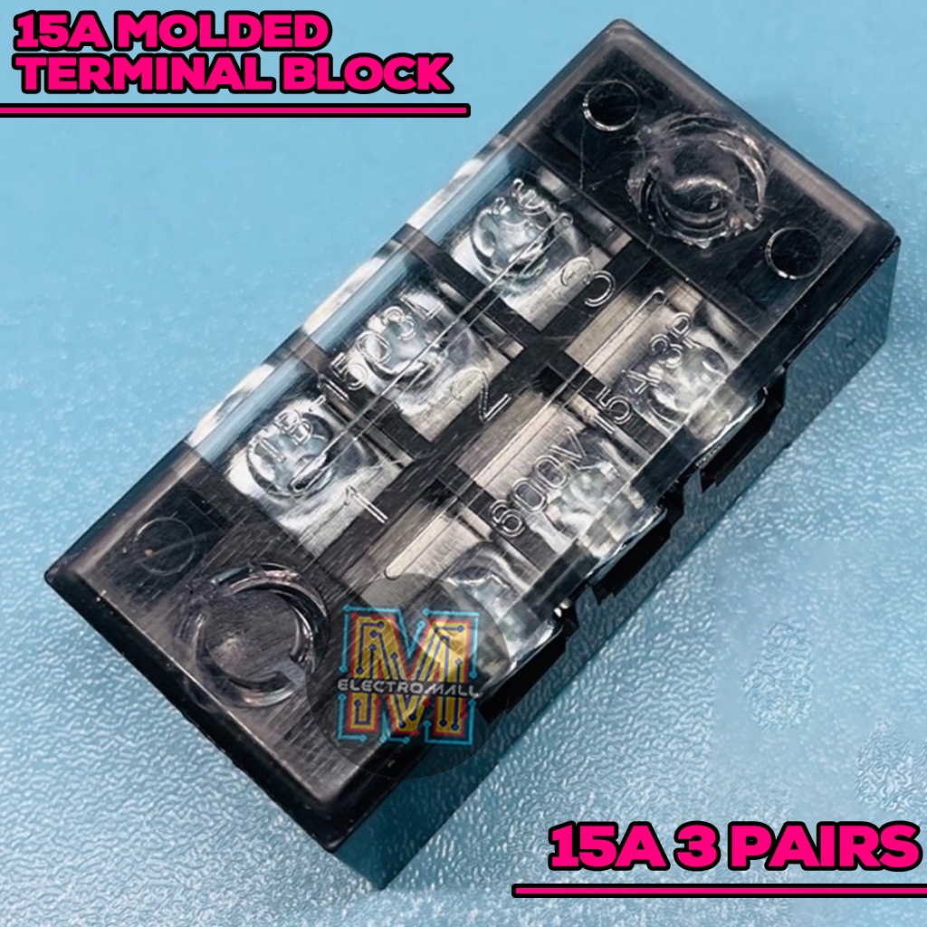 15A Terminal Block Molded Type Electrical TB-1503 15A 600V 3 PIN ...