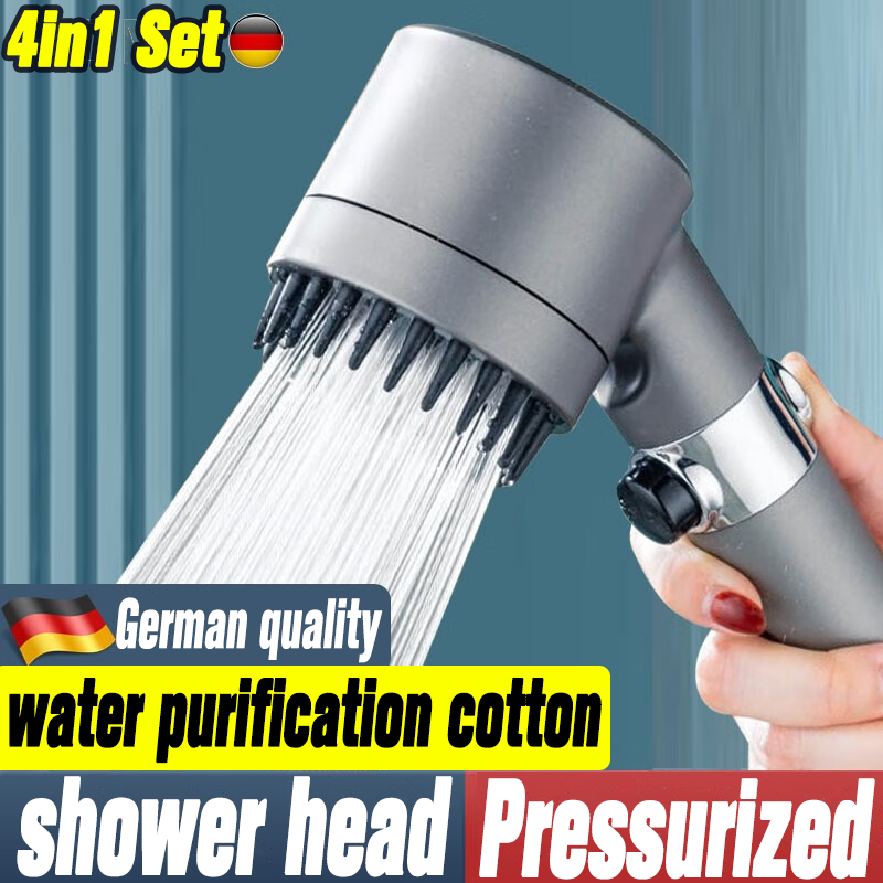 4 in 1 Shower Head Set 3 modes Shower with Hose Portable Bathroom ...