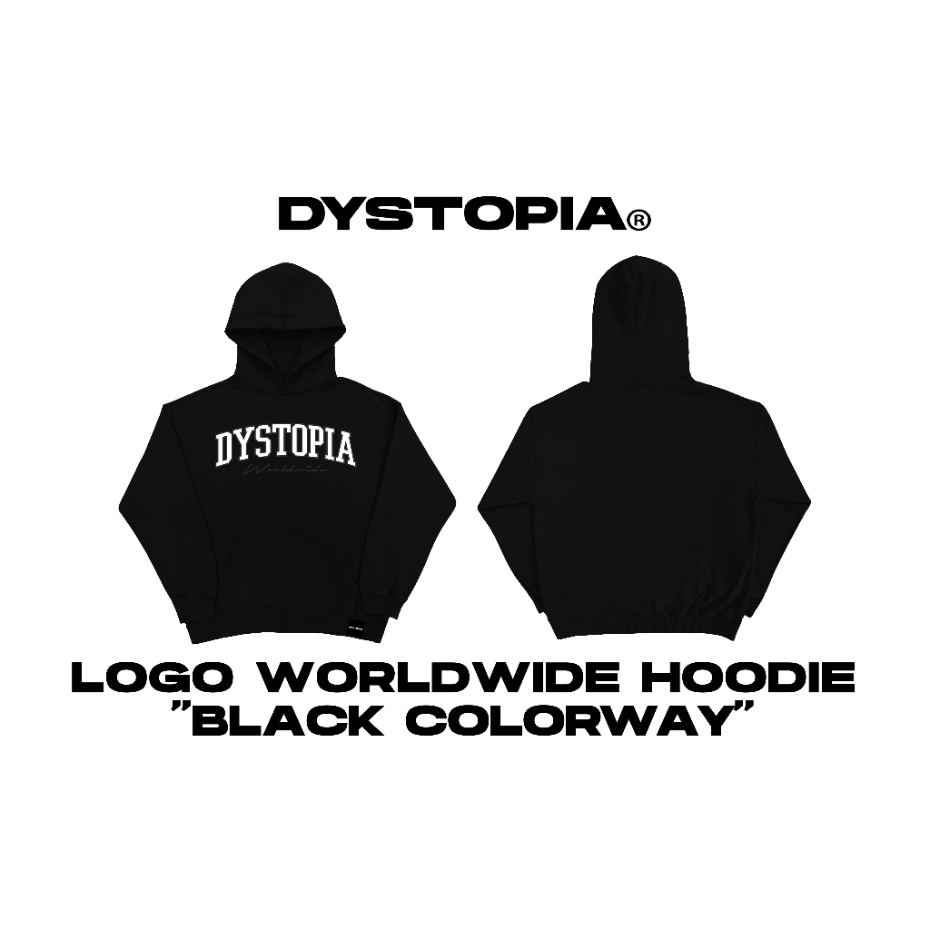 Dystopia® Hoodie "Logo Worldwide" Black Colorway | Shopee Philippines