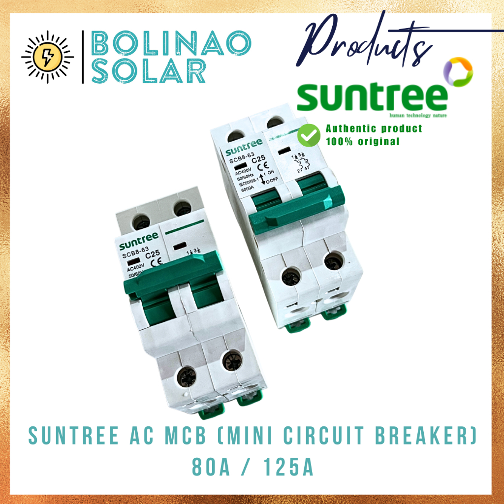 SUNTREE | DC MCB 2-Pole 550V (SCB8-125) Mini Circuit Breaker DIN Rail ...
