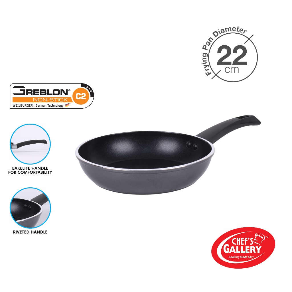 Chef's Gallery Greblon Non-Stick C2 Frying Pan 22cm Bakelite Handle ...