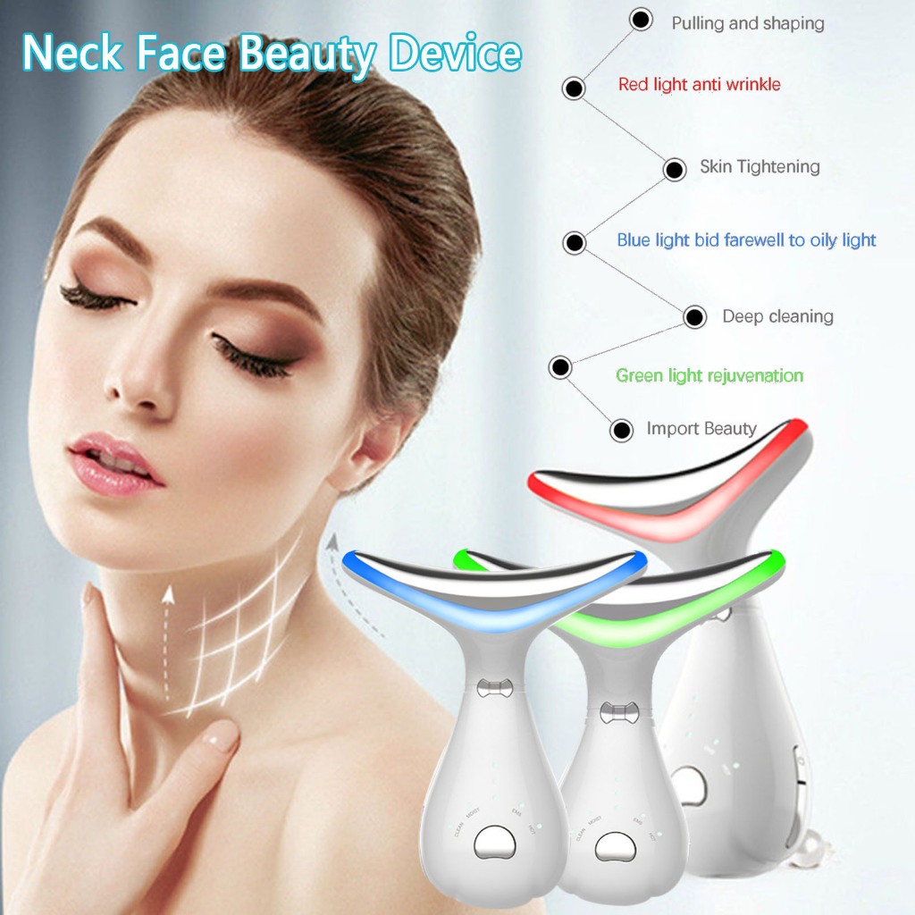 Neck Face Massager Face Beauty Device Electronic Facial Neck Massager 3 ...