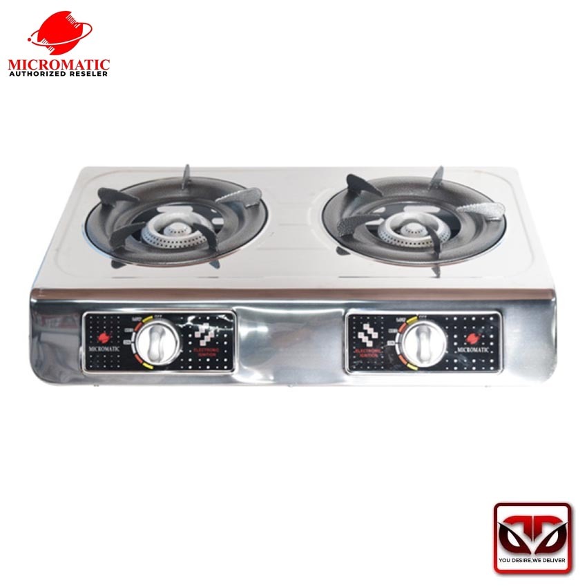 Micromatic MGS-600 Double Burner w/o Regulator Stainless Gas Stove ...