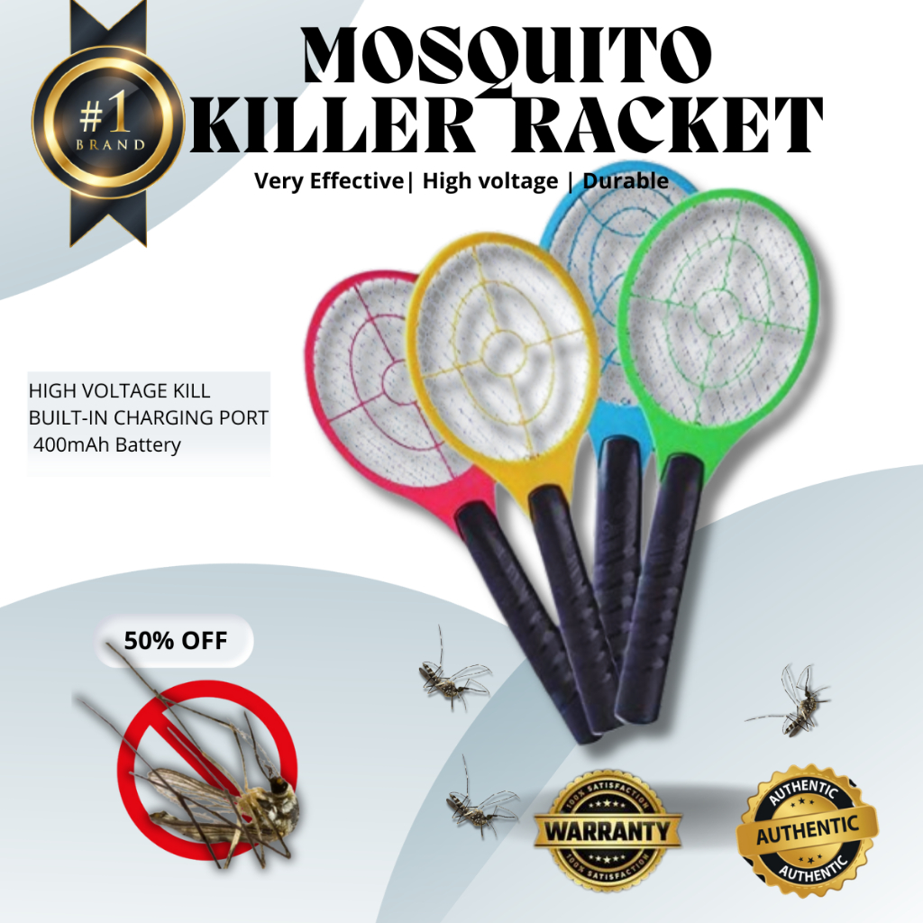 Rechargeable Electric Anti Mosquito Trap Racket Fly Swatter Bug Zapper ...