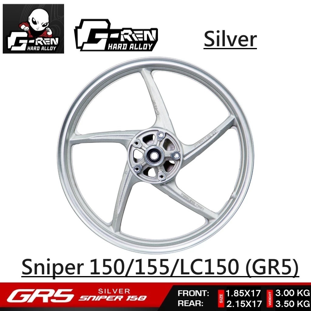 G-Ren Mags GR5 For Sniper150/155 / LC150 (F1.85 R2.15 By17) (Made In ...