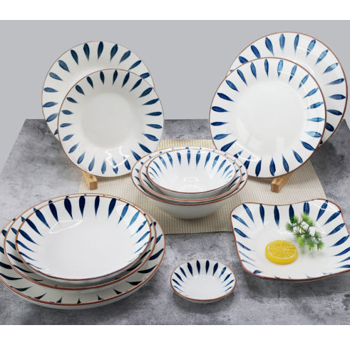 Kitchen Dinnerware Elegant Peacock Rain Drop Design Ceramic Tableware ...