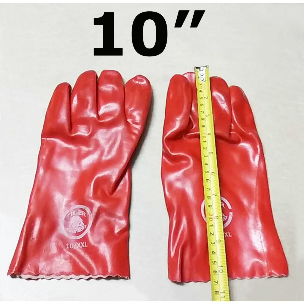 RED HOUSEHOLD GLOVES ( 10" ) HOUSE HOLD KITCHEN LAUNDRY DISH WASHING ...