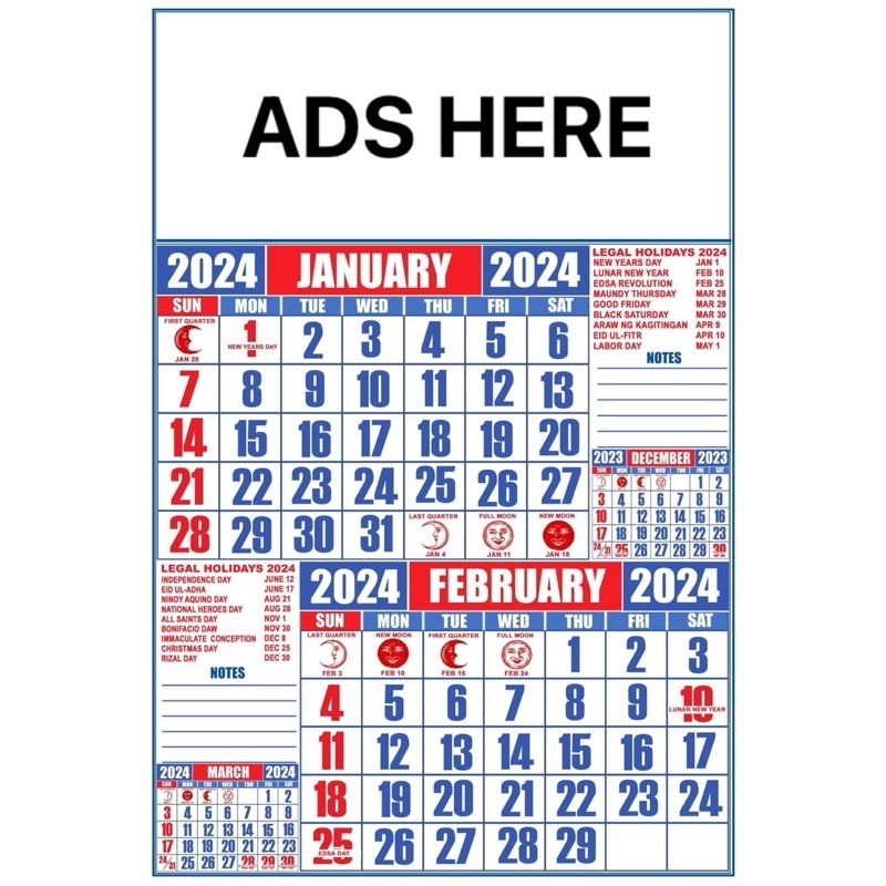 CUSTOMIZED 2024 COMMERCIAL CALENDAR | Shopee Philippines