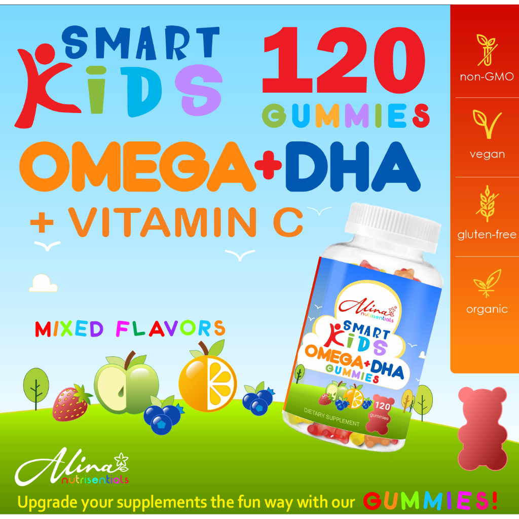 Smart Kids DHA Vitamin Omega + C 120 Gummies | Shopee Philippines